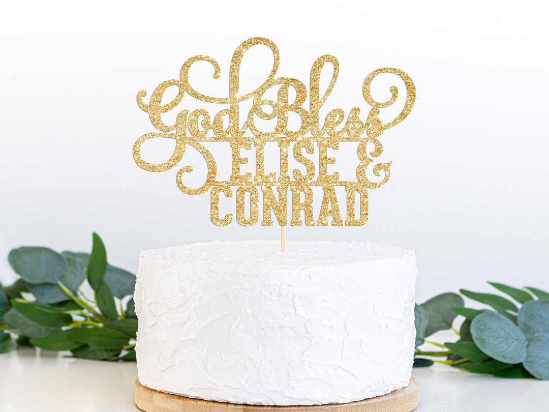 God Bless Cake Topper - Baptism Christening Dedication Celebration - 50 ...
