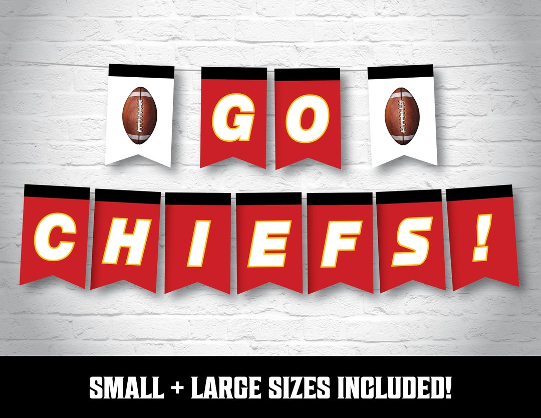 Printable Chiefs Football Party Banner - DIY Banner - Etsy