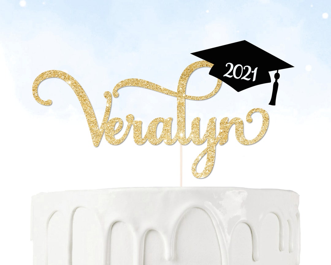 Custom Graduation Cake Topper - 2023 Graduate With Grad Cap - 50+ Color ...