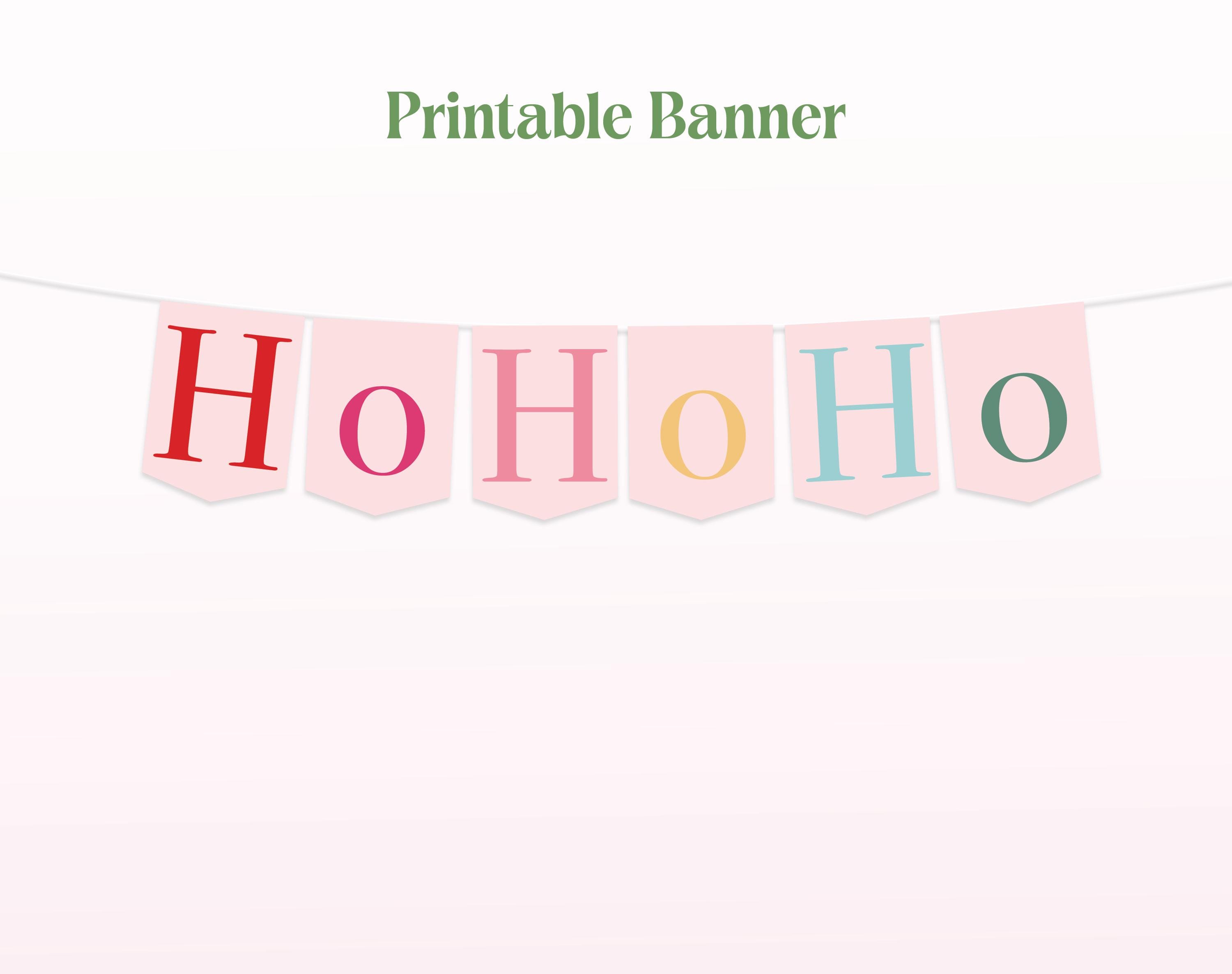 Hohoho Printable Christmas Banner, Happy Holidays Party Decor - Etsy