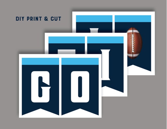 Printable Football Banner Tennessee Titans Football Digital Banner ...