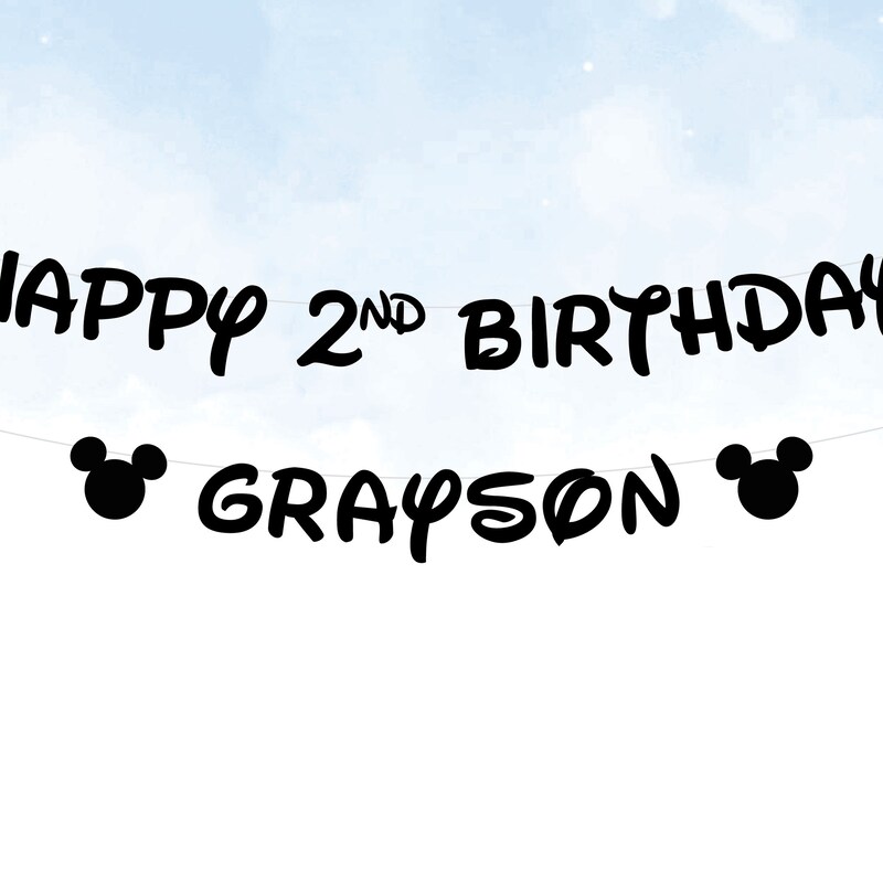 Mickey mouse birthday banner - Etsy España
