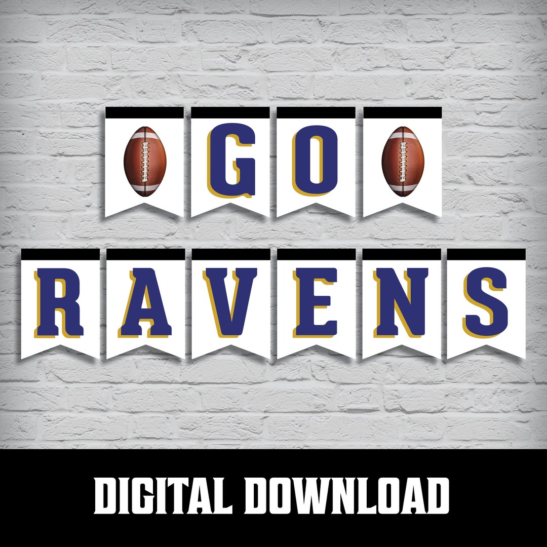 Printable Ravens Football Party Banner - DIY Banner Kit - Etsy