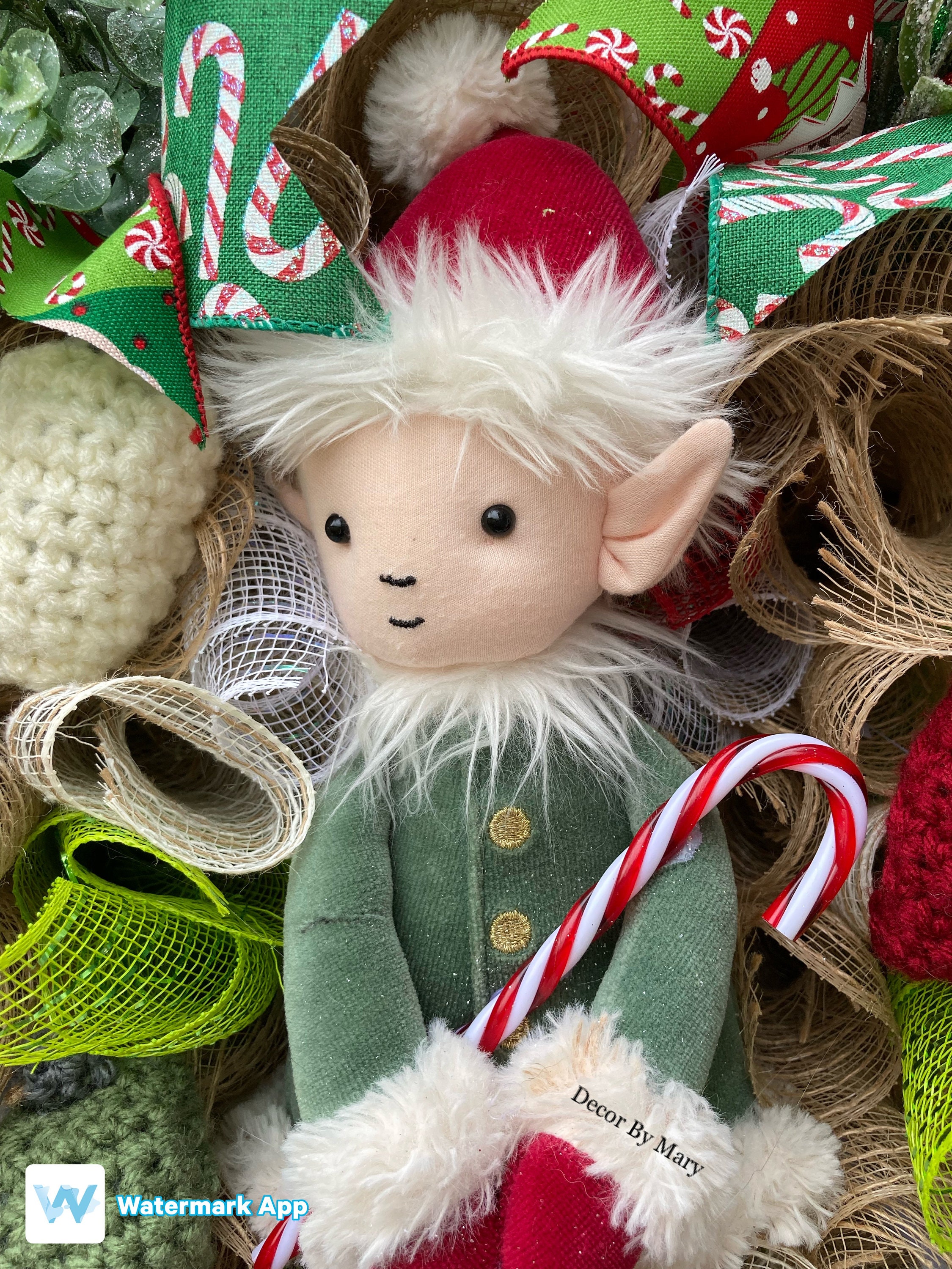 Elf Wreath, Santas Elf Wreath, Christmas Elf Wreath, Christmas Santas ...