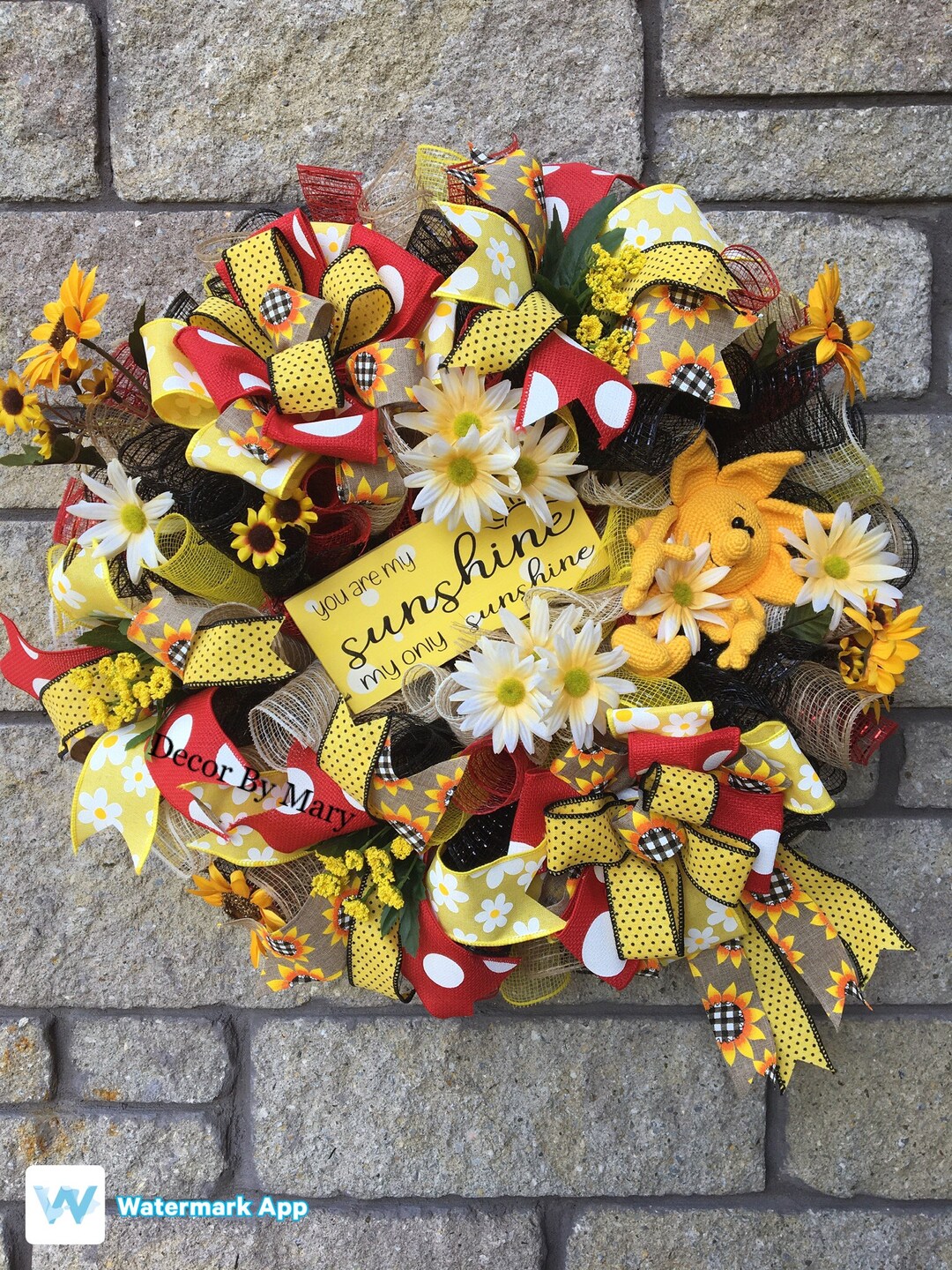 Sunshine Summer Wreath, Summer Wreath, Sun Summer Flower Wreath, Front ...