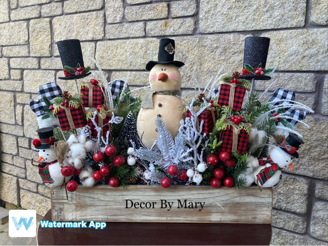 Snowman Center Piece, Snowmen Center Piece, Christmas Snowmen ...