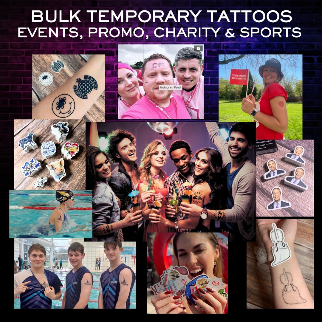 Custom Event Tattoos: Perfect for Parties, Events, Charities & Team ...