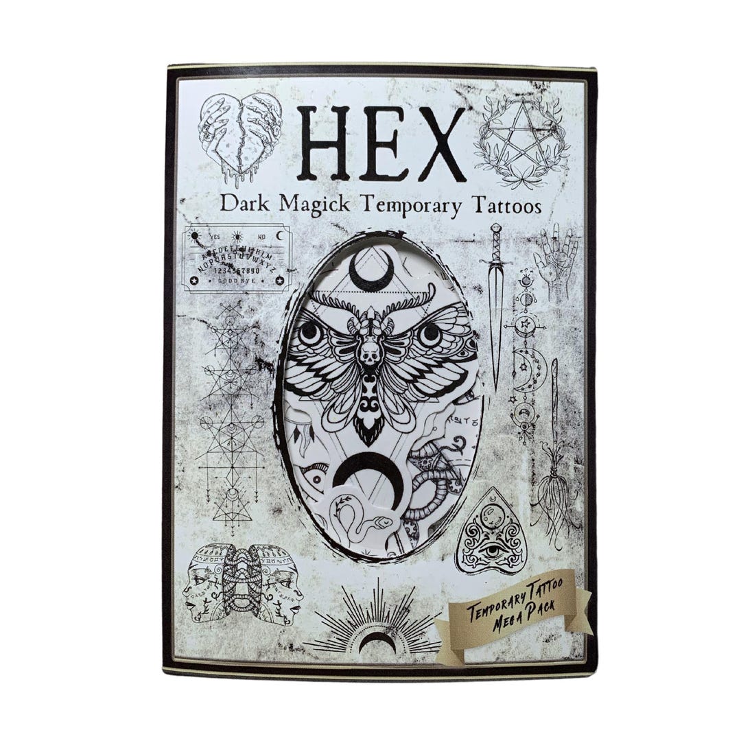 HEX - Huge Pack of 30 X Dark Magick Temporary Tattoos | Witchcraft ...