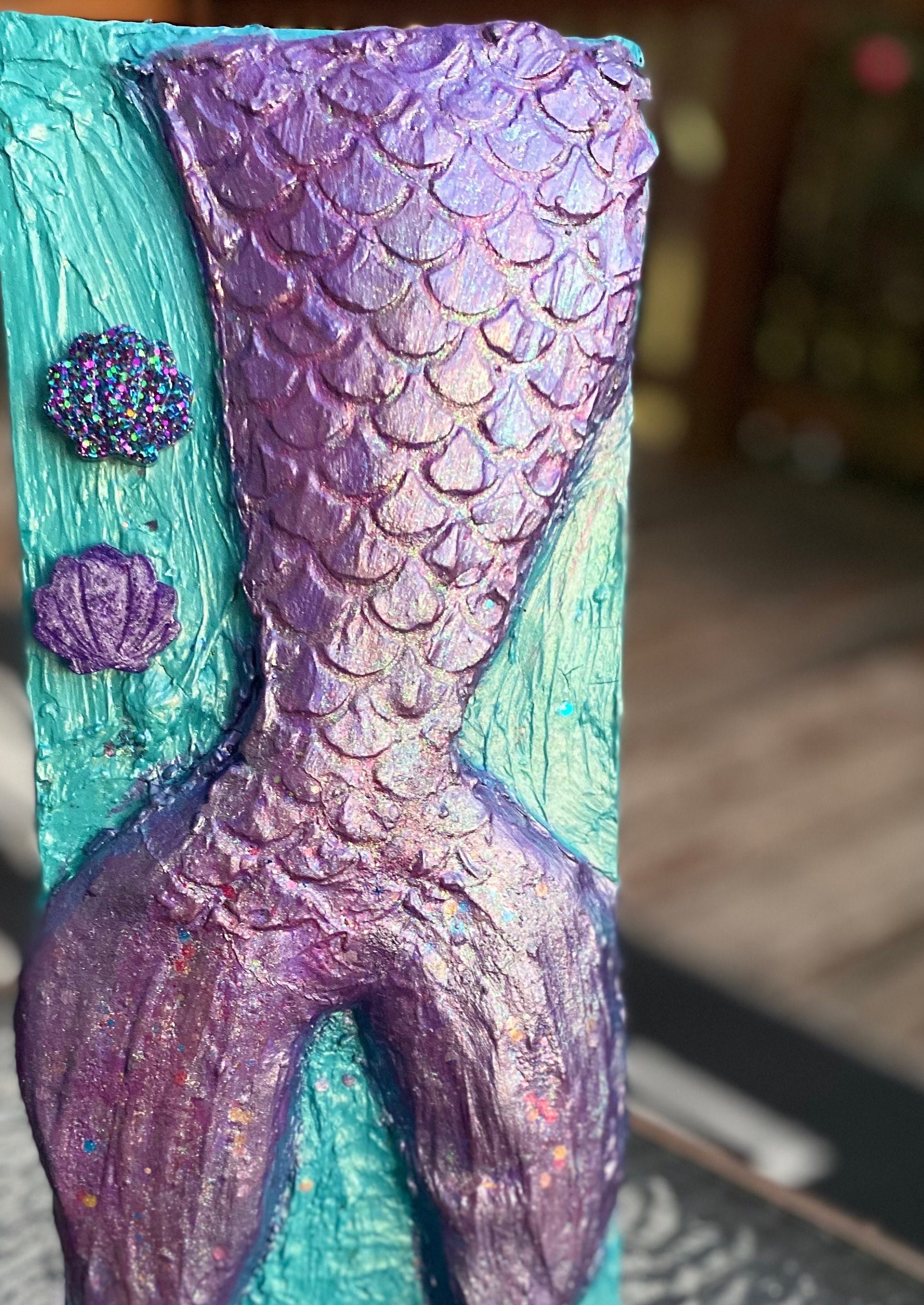 Realistic Mermaid Tail Fantasy Table Art with Stand - Etsy