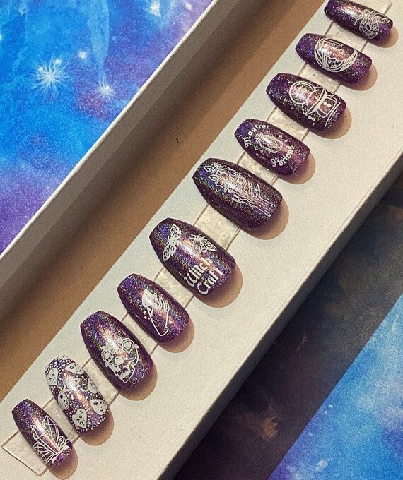Crystal Witch Purple Holo Witchy Occult Press on Fake | Etsy