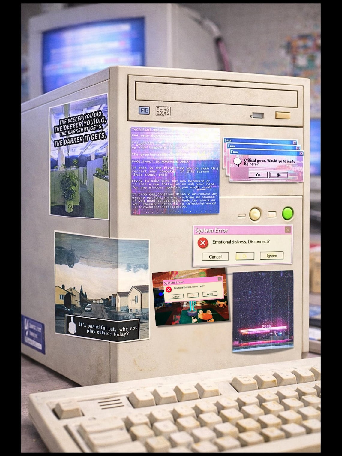 Persistence of Glitchery | 6-piece Vinyl Art Stickers | Vaporwave Y2K ...