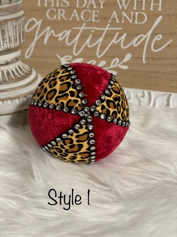 Red Velvet and Cheetah/leopard Print Fabric Decorative Balls | Etsy