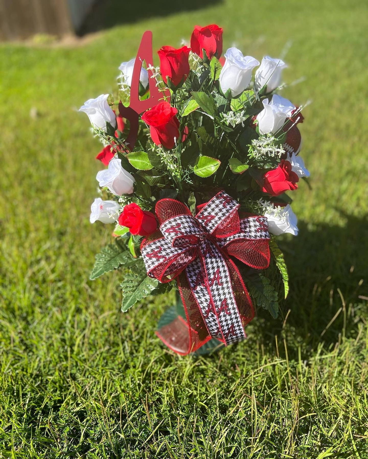 Houndstooth “A” Memorial Flowers - Etsy