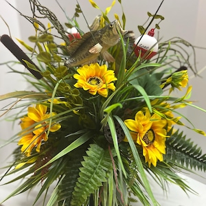 Fishing Cemetery Floral Flower Arrangement - Etsy