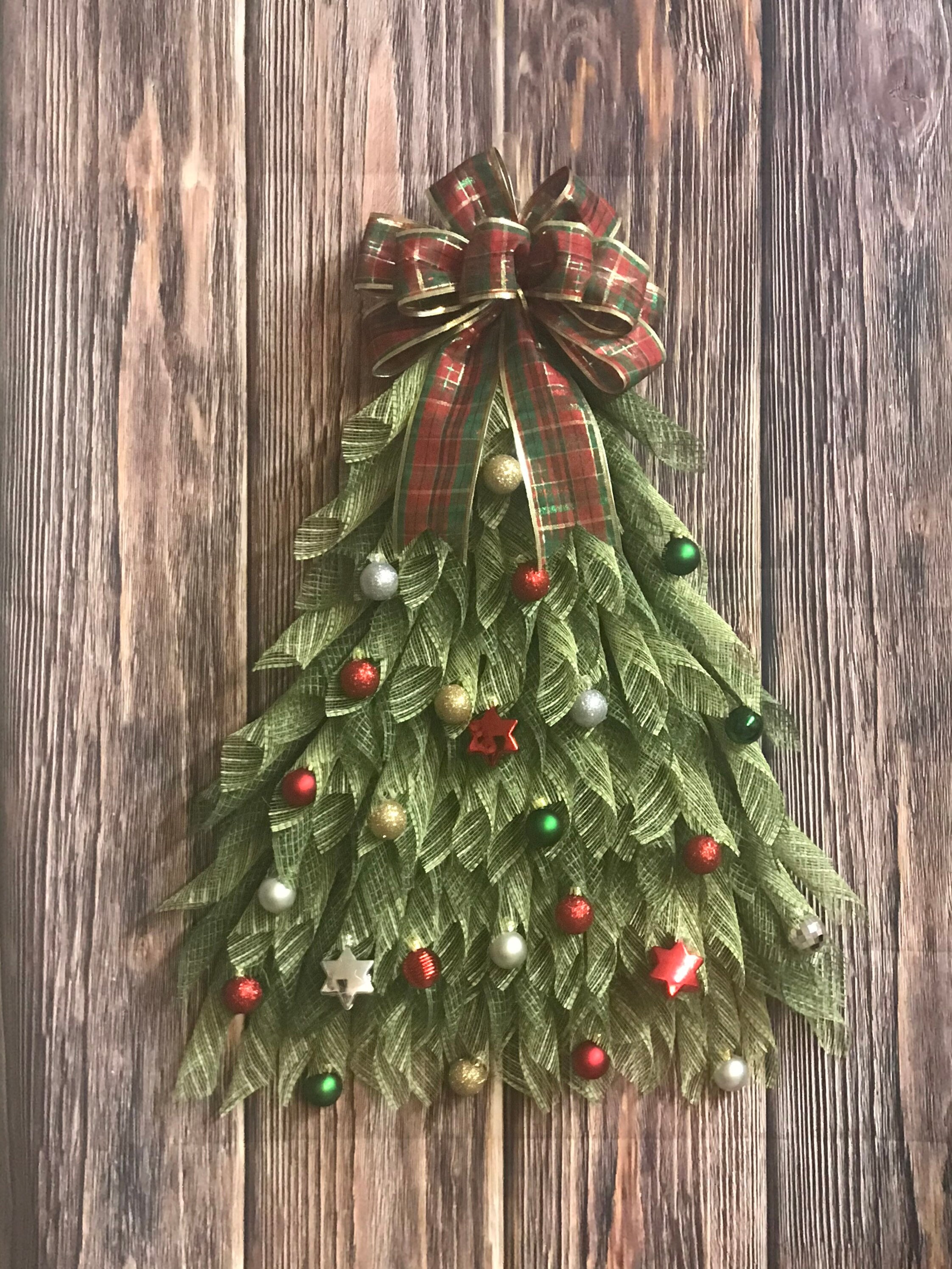 Custom Rustic Christmas Tree Door Hangar - Etsy