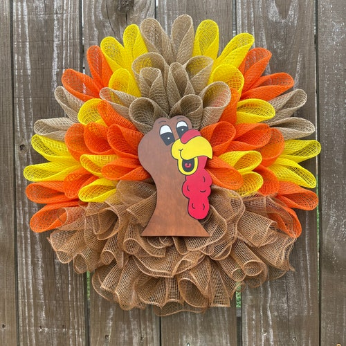 Cute Colorful Turkey Door Hanger Thanksgiving Door Decor - Etsy