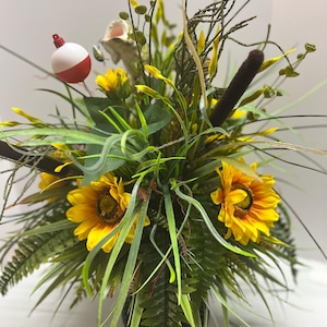 Fishing Cemetery Floral Flower Arrangement - Etsy
