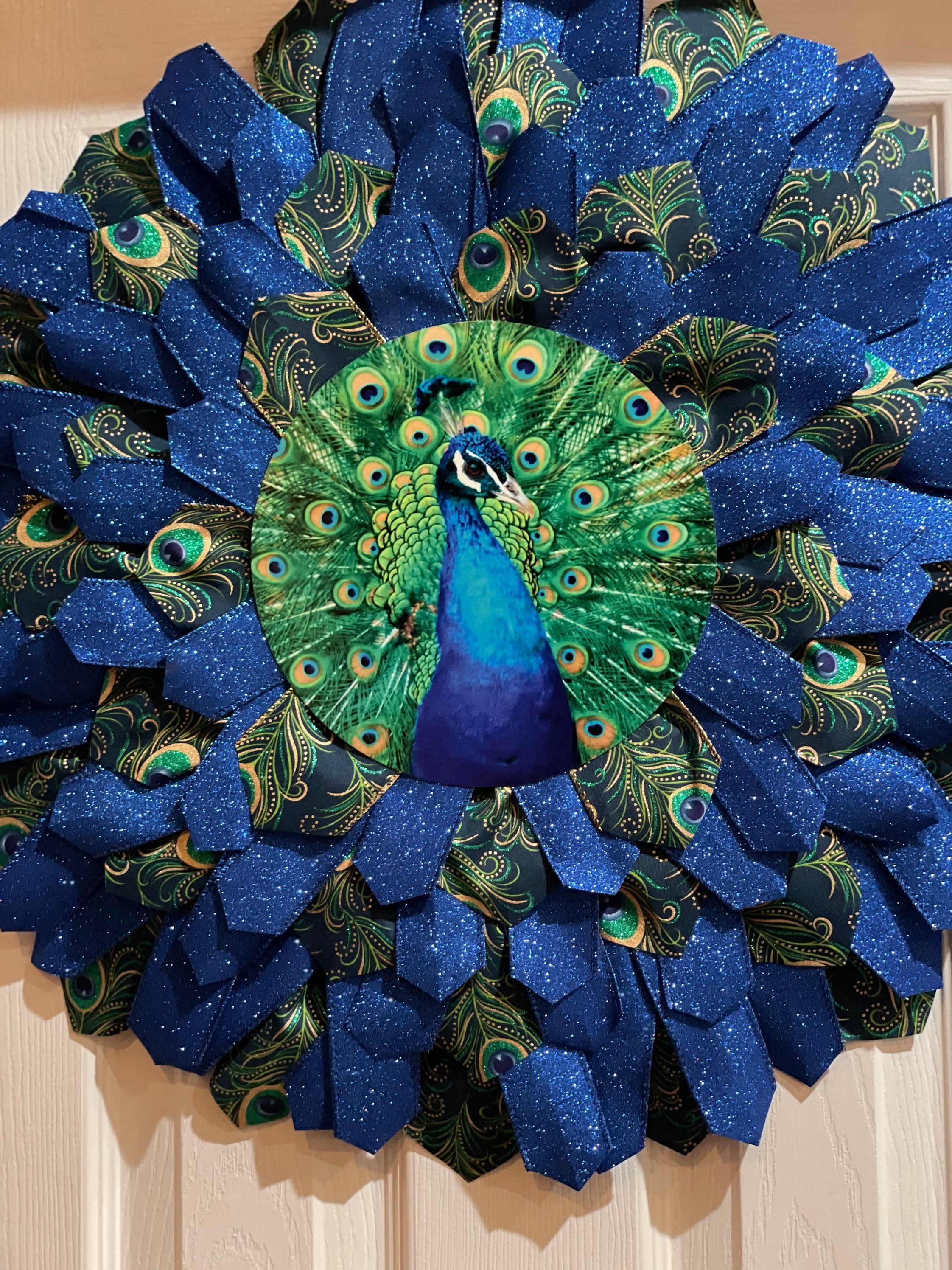 Peacock All Ribbon Wreath Spring Home Décor Front Door Wreath - Etsy