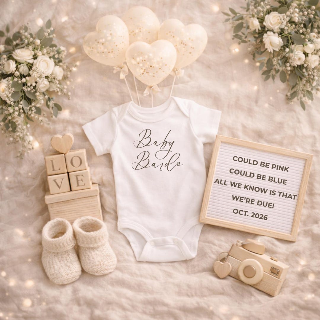 Editable Baby Announcement Template Canva, Pregnancy Announcement ...