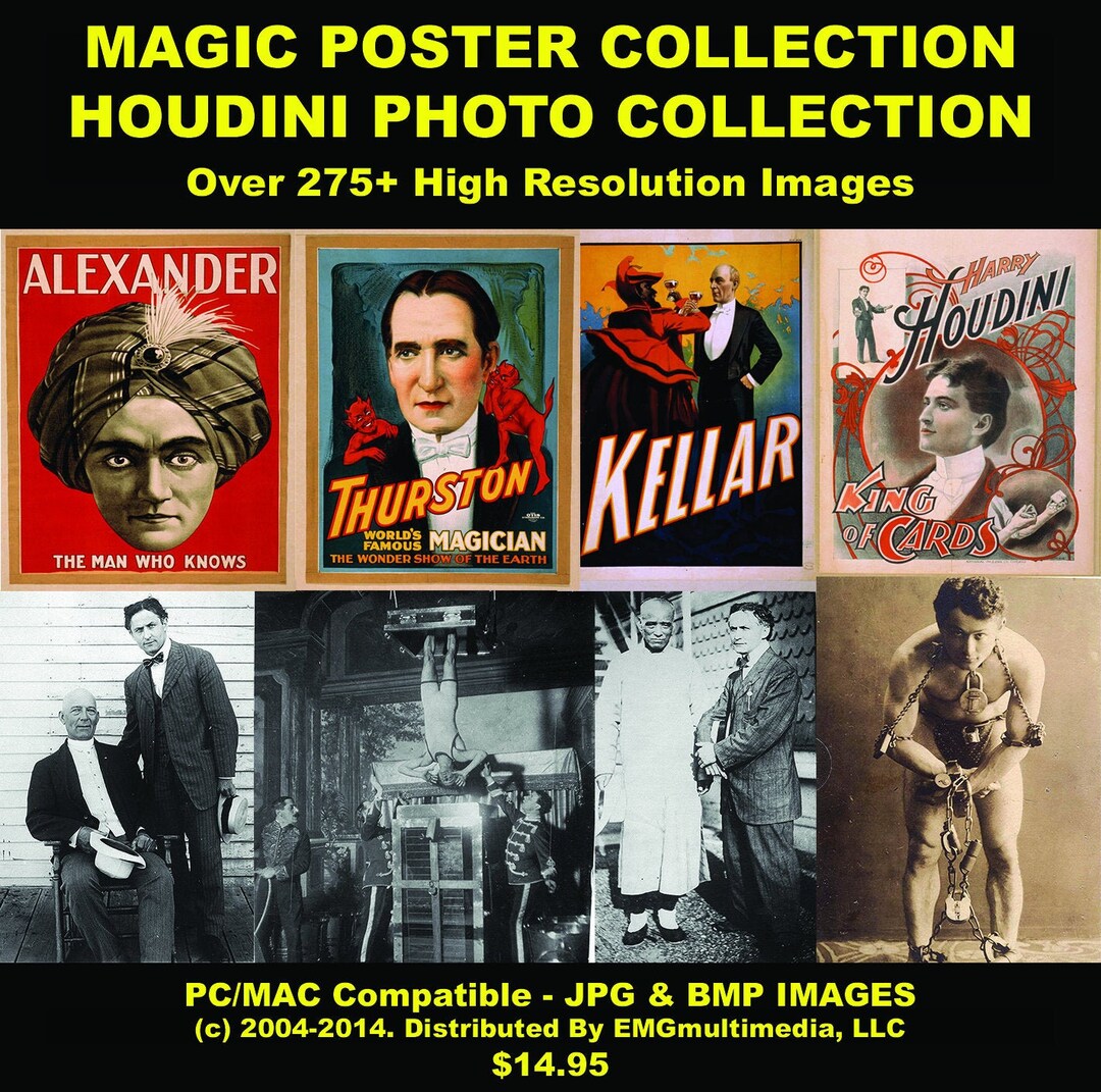 Vintage Magic Posters & Houdini Photo Collection CD - Etsy
