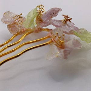 Real Hydrogen Flowers Japanese Kanzashi Hair Comb, Wedding Accessories ...