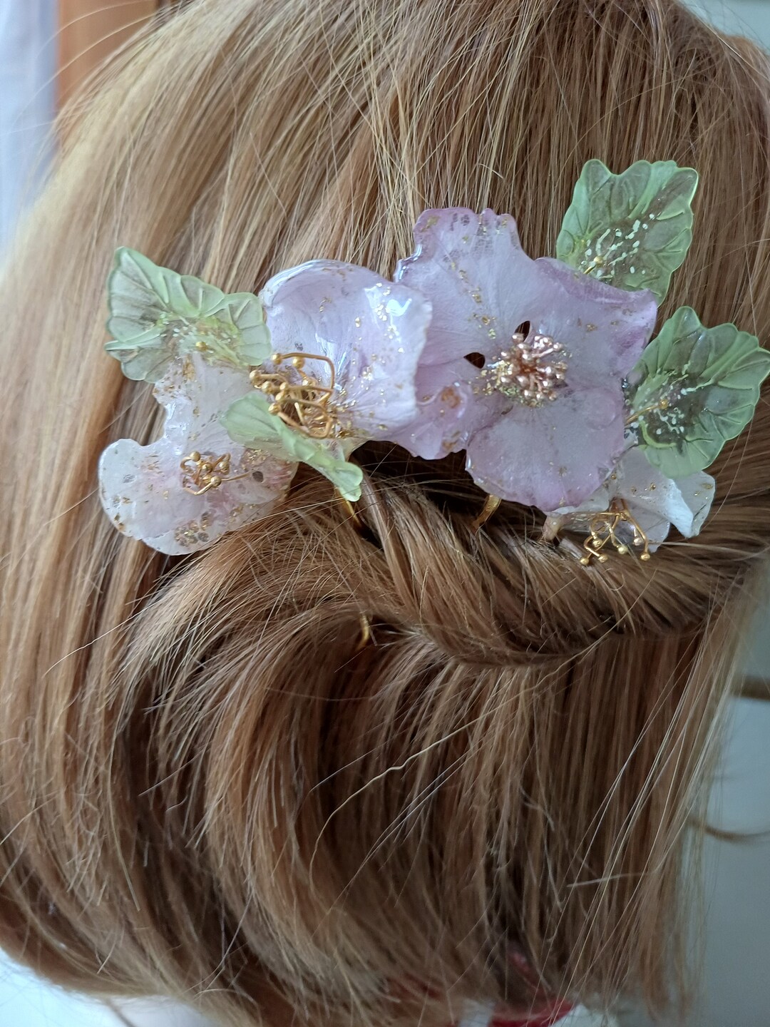 Real Hydrogen Flowers Japanese Kanzashi Hair Comb, Wedding Accessories ...