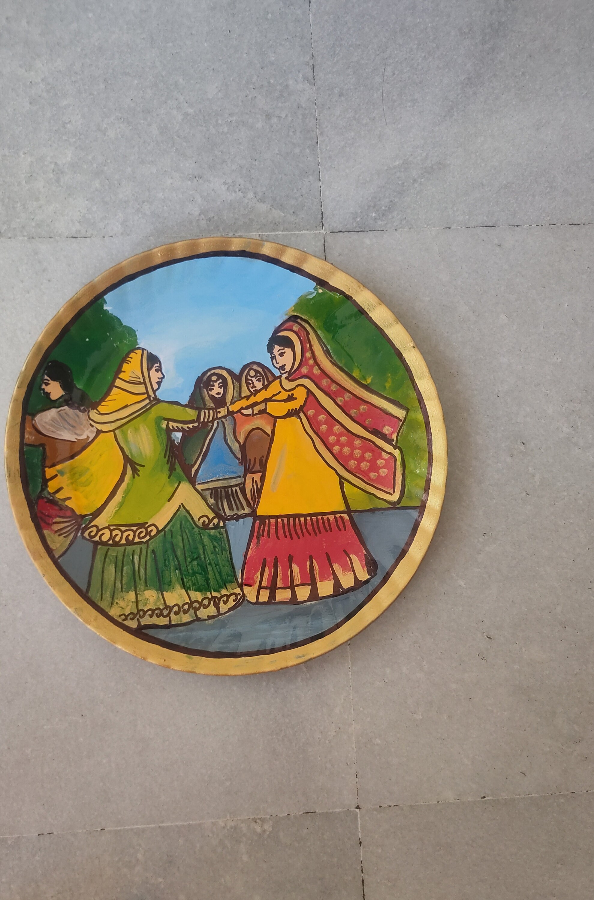 Punjabi Theme Handpainted Wall Decor Plates,traditional Decor,golden ...