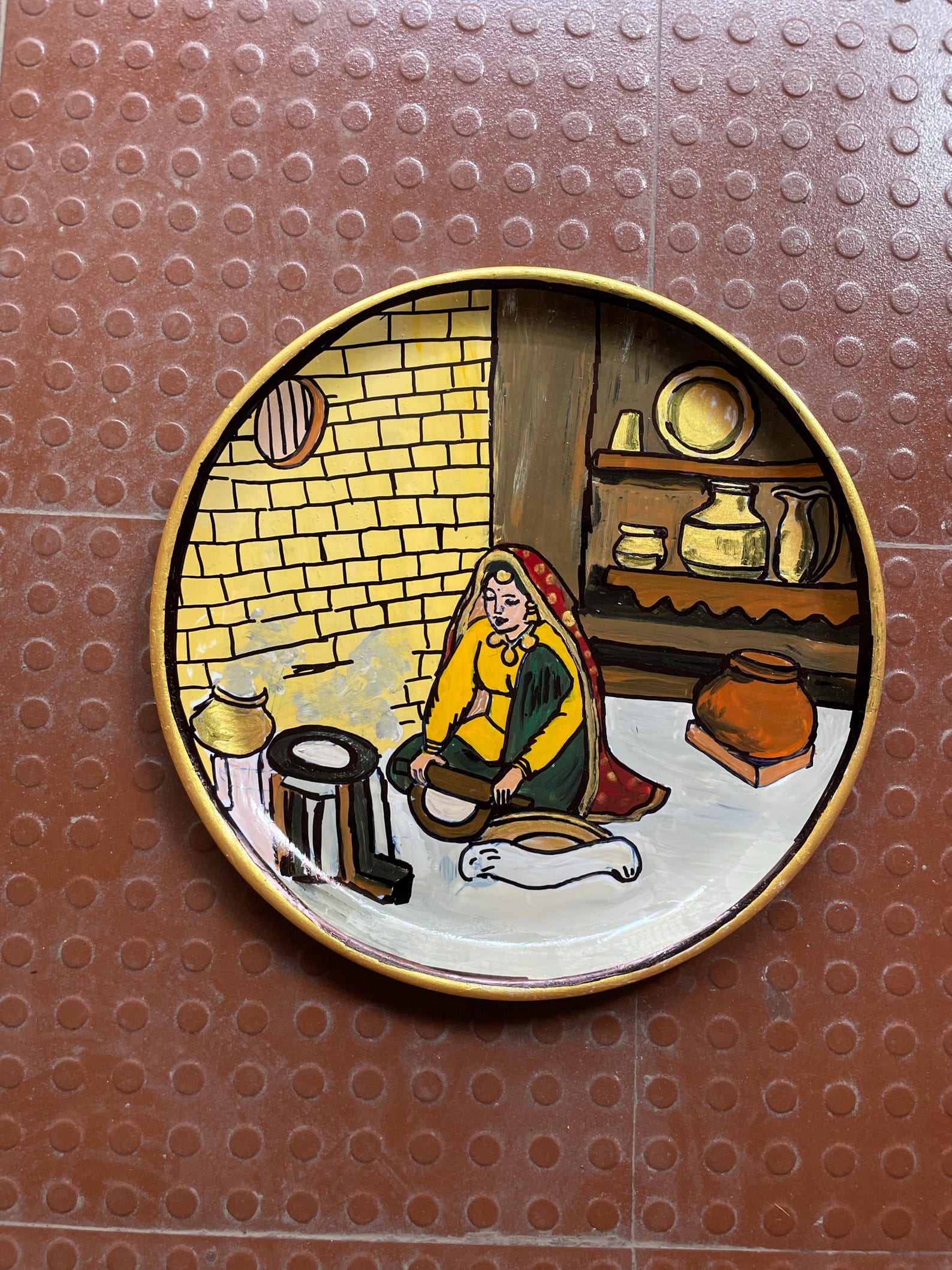 Punjabi Culture Theme Hand Painted Wall Decor Plates Set of 10, Plates ...