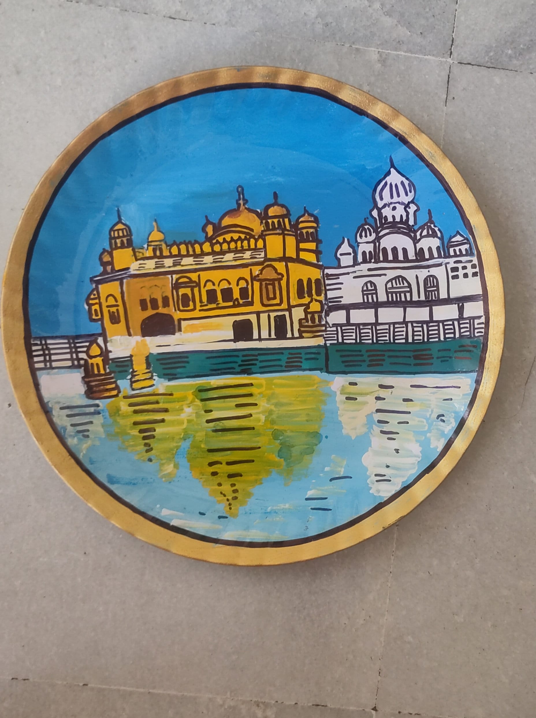 Punjabi Theme Handpainted Wall Decor Plates,traditional Decor,golden ...