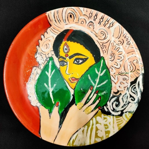 Bengali Culture Handpainted Wall Decor Plates,wall Pieces,bengali ...