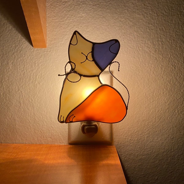 Glass Cat Night Light - Etsy