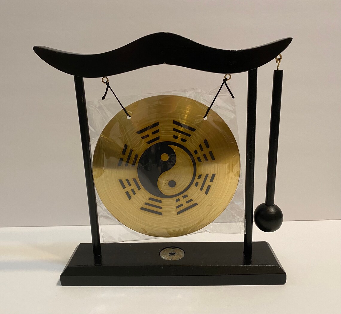 Zen Art Brass Feng Shui Desktop Gong Makes Soothing Sound With - Etsy