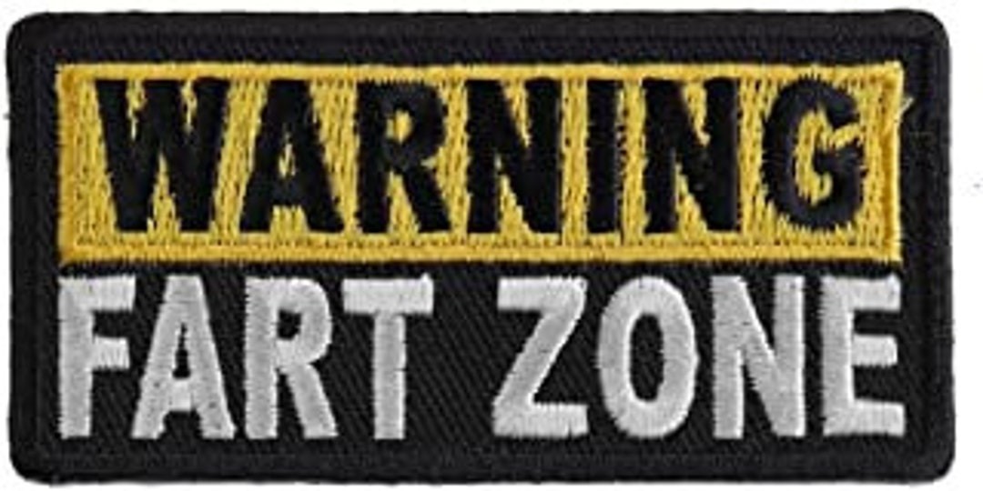 Warning Fart Zone Patch Funny Embroidered Patch Appliqué Craft Supply ...