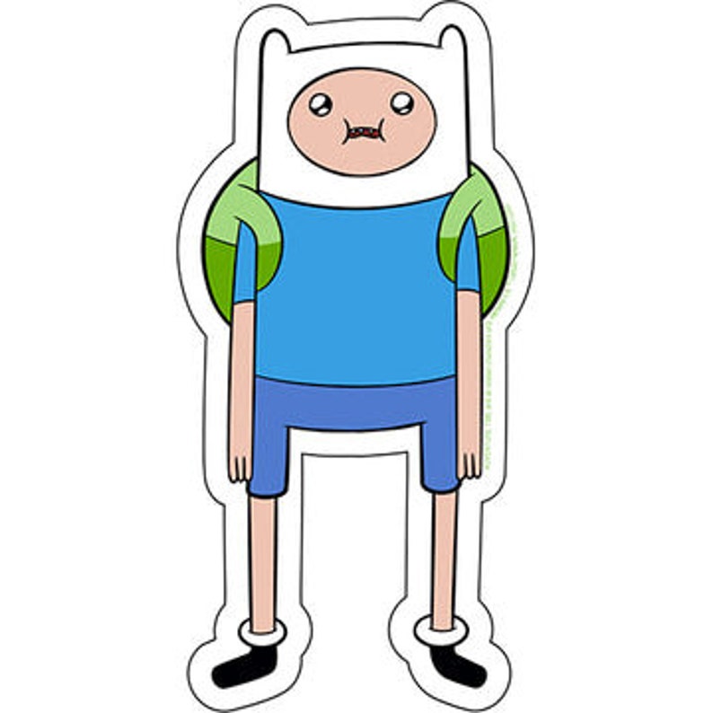 ADVENTURE TIME Finn in Awe Sticker Decal 2.75x5.5 Inch Finn Jake Dog ...