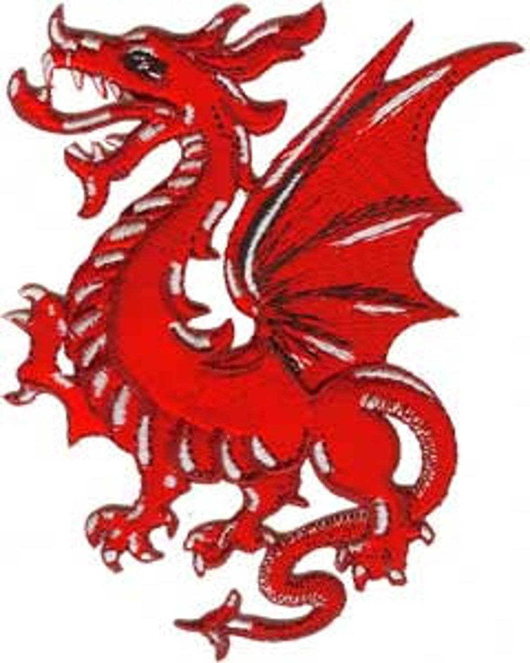 RED DRAGON Patch Embroidered Patch Applique Mystical Craft - Etsy