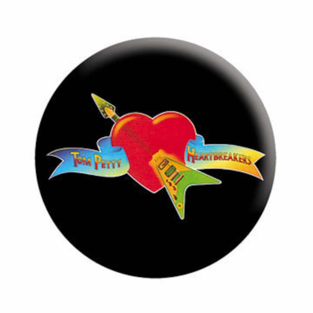 TOM PETTY Logo Pinback Button Badge Heartbreakers American Singer ...