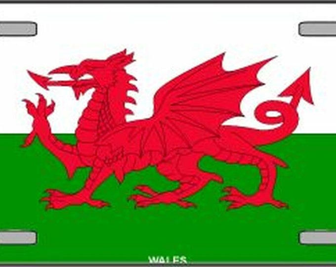 WALES Flag Metal License Plate Sign Novelty Vanity Cymry Cymru Welsh UK ...