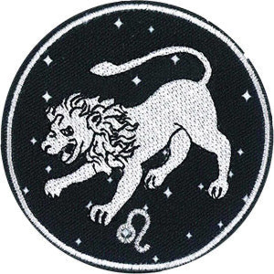LEO Zodiac Sign Patch 3 Inch Round Horoscope Zodiac Sign Embroidered Patch Applique Craft Supply ...