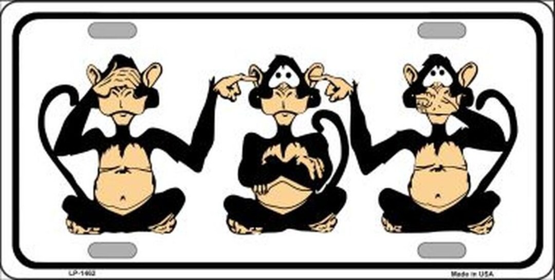SEE HEAR Speak MONKEYS Metal License Plate Craft Supply - Etsy