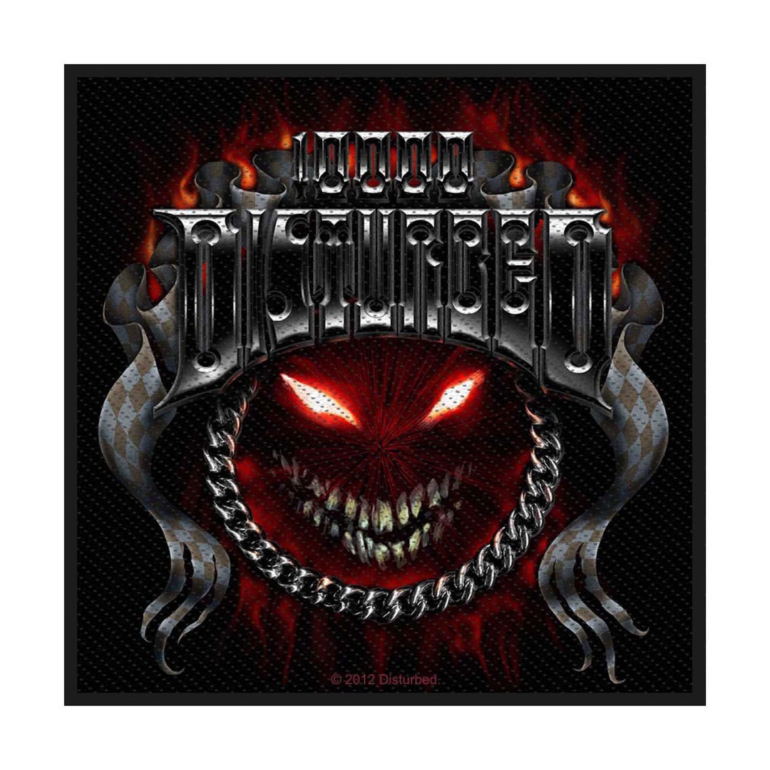 DISTURBED Band Patch 4x1.5 Inch Disturbed Chrome Smile Embroidered ...