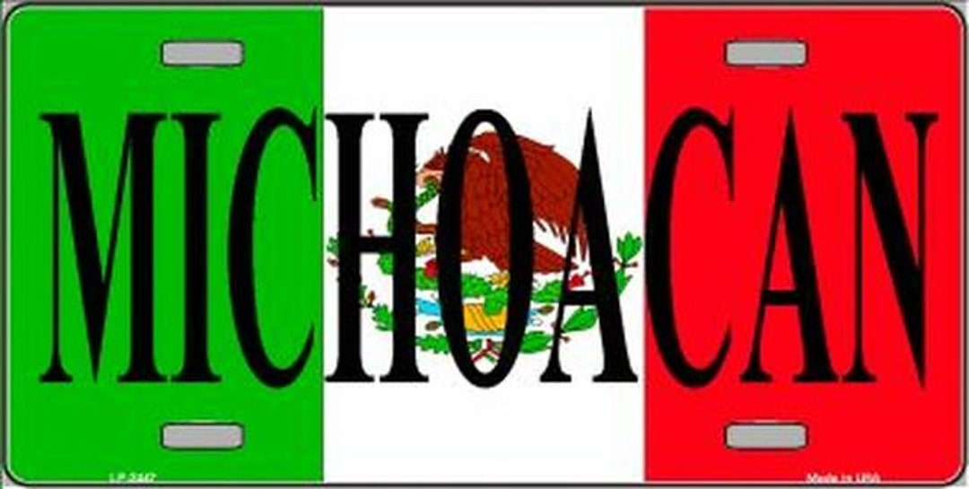 MICHOACAN Mexico Background Metal License Plate Sign Novelty Vanity ...