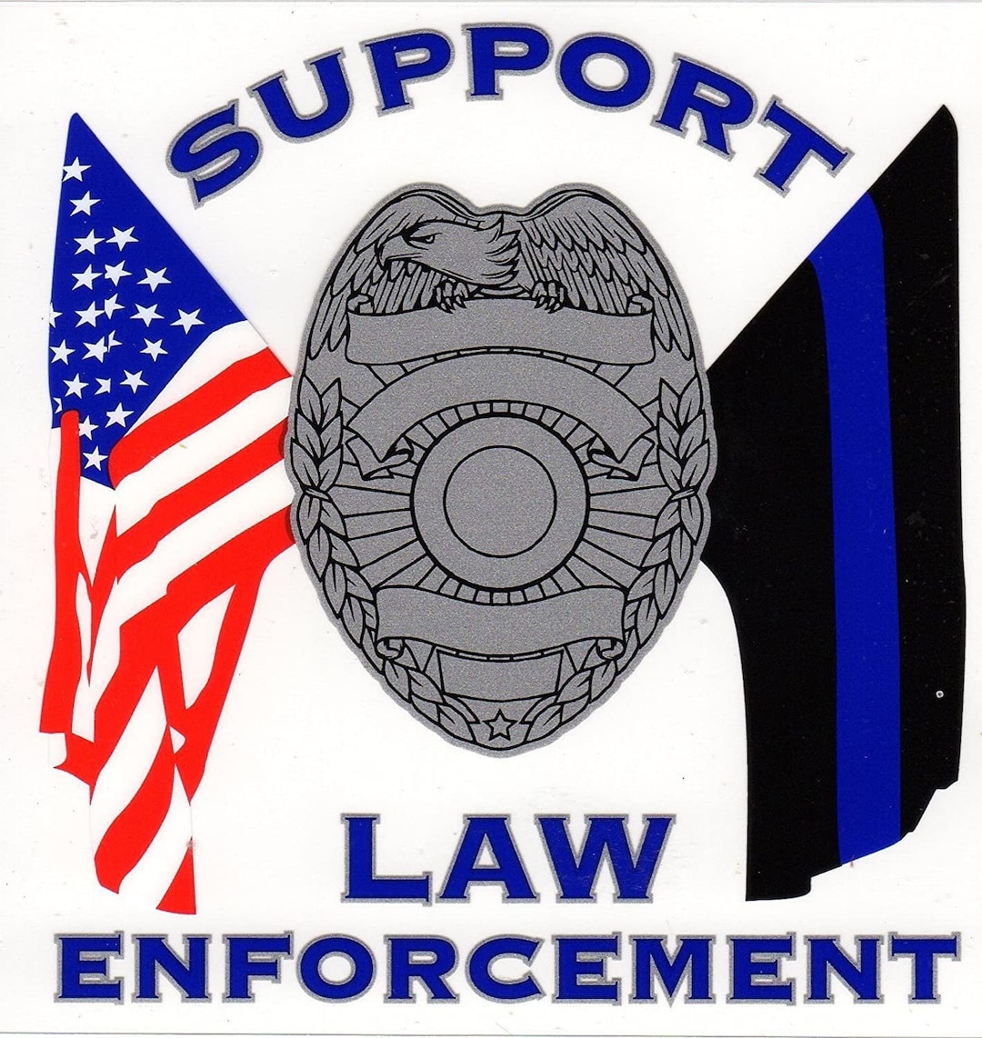 Support Law Enforcement Clear Decal Sticker United States Police ...