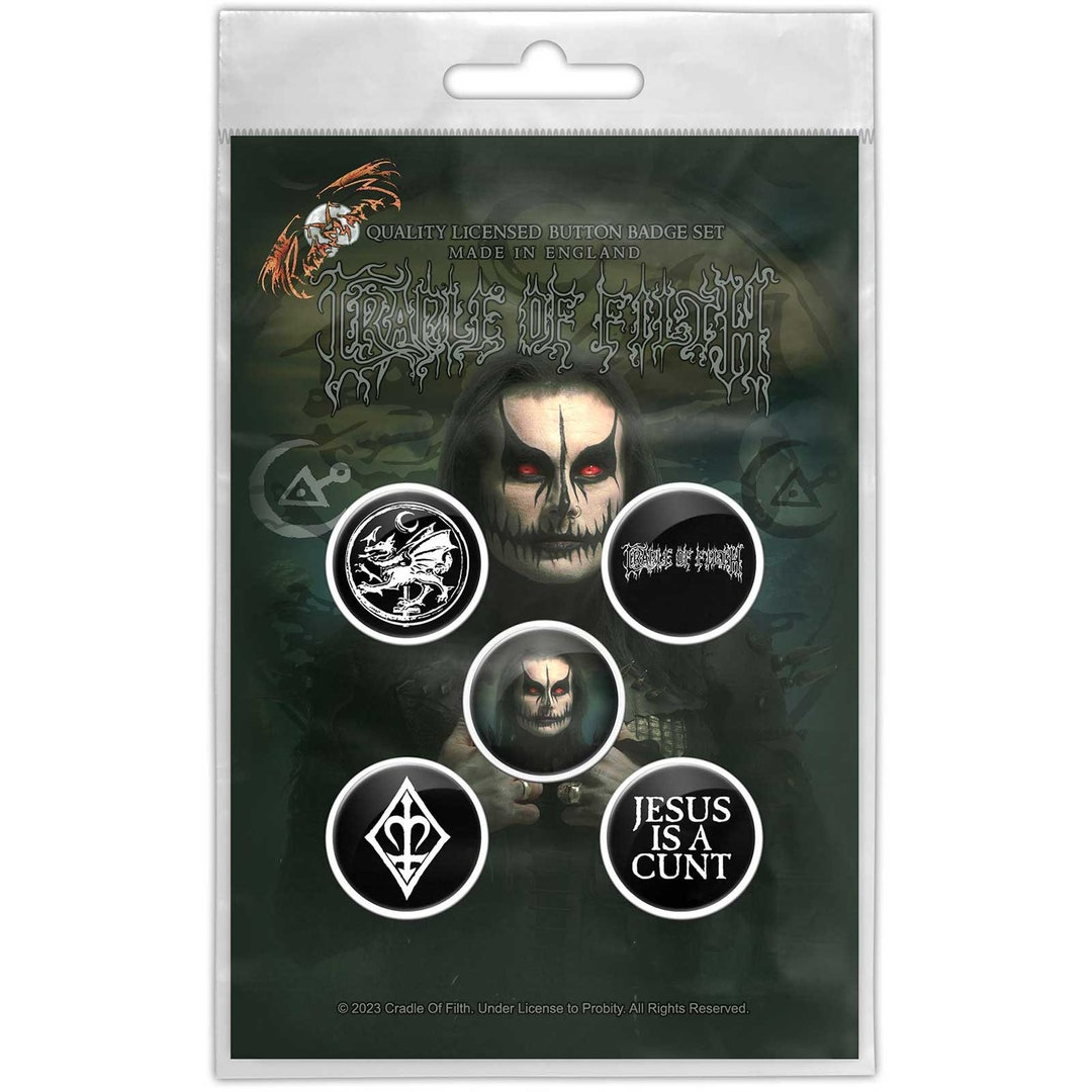 CRADLE OF FILTH Button Badge 5 Piece Set Each Badge Approx 1 Inch ...