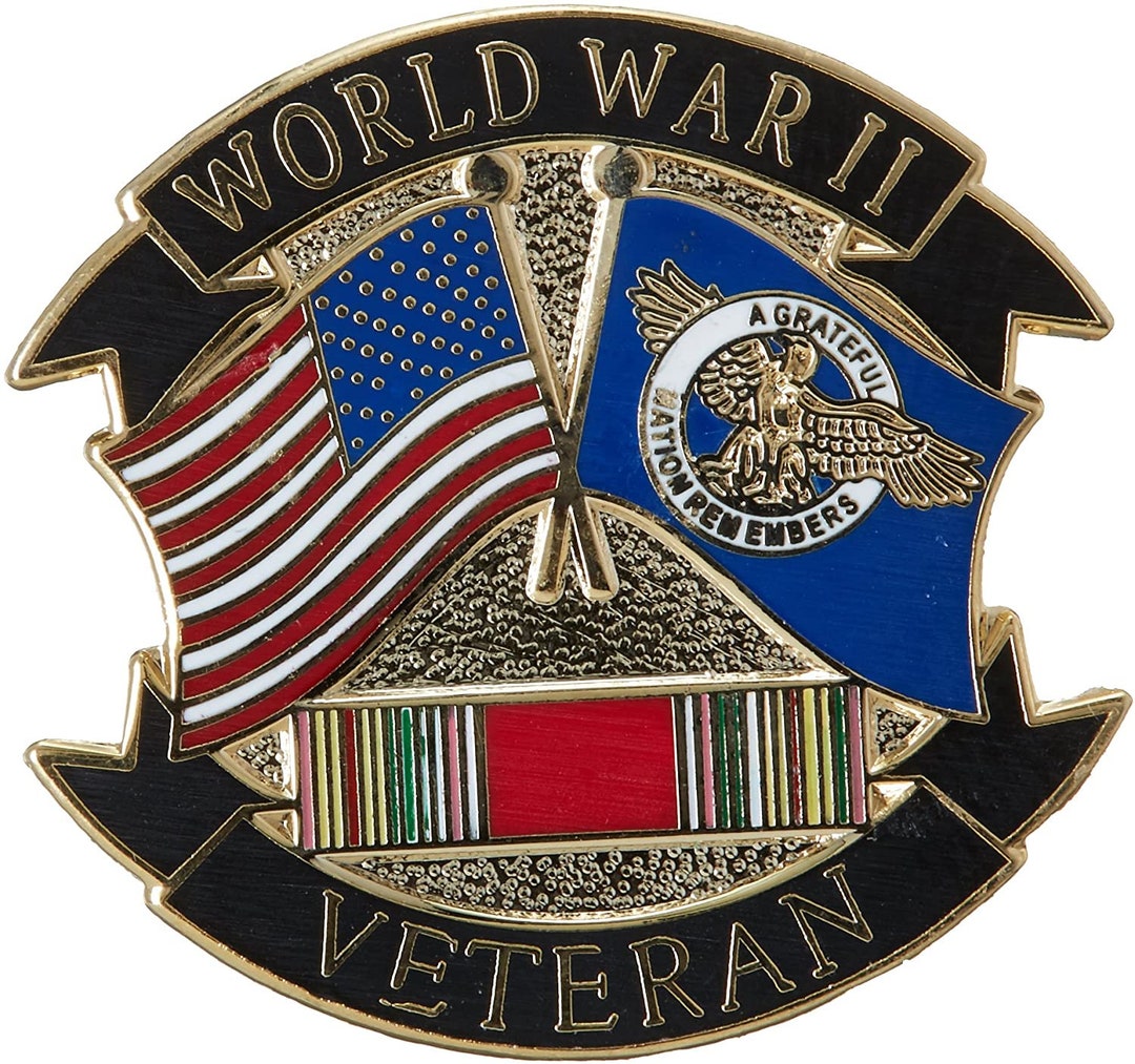 WORLD WAR II Veteran Military Lapel Pin Ruptured Duck Flag - Etsy