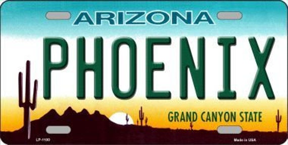 PHOENIX ARIZONA State Background Metal License Plate | Etsy