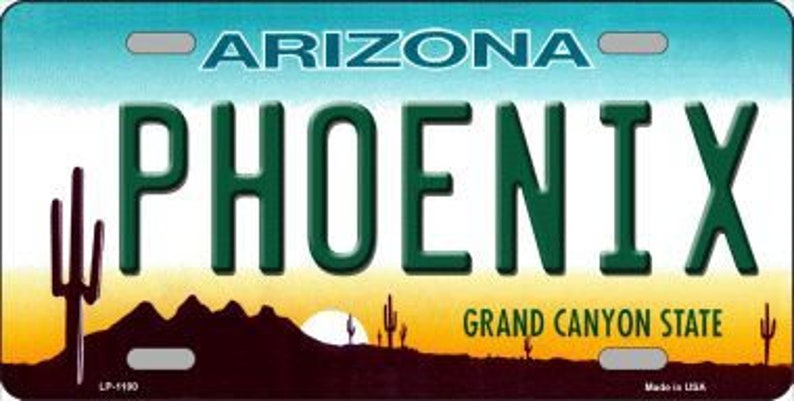 PHOENIX ARIZONA State Background Metal License Plate Craft - Etsy