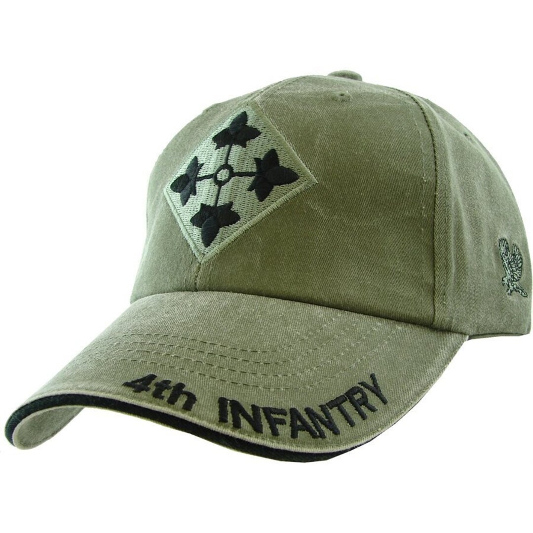 U.S. ARMY 4th Infantry Division Logo OD Green Embroidered Cap Hat ...