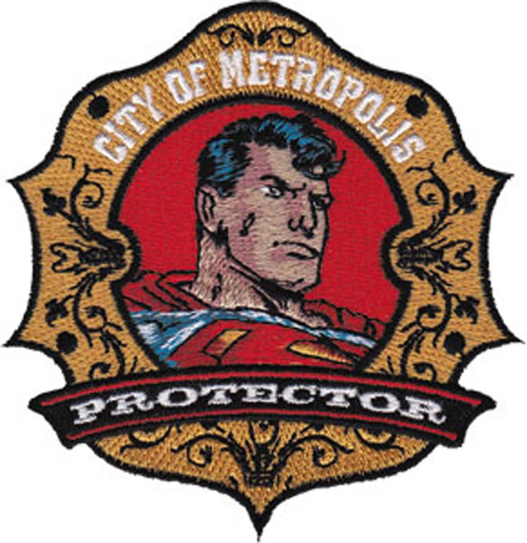 SUPERMAN Badge Patch City of Metropolis Protector Embroidered Dc Comics ...