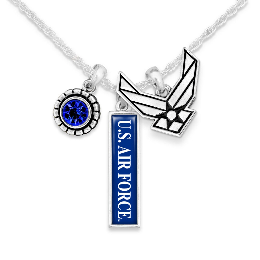 Officially Licensed U.S. AIR FORCE Necklace Triple Charm Vertical USAF ...