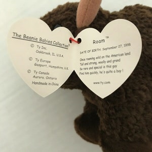 ROAM the Buffalo Ty Beanie Baby Retired Beanbag Plush New With Tags ...